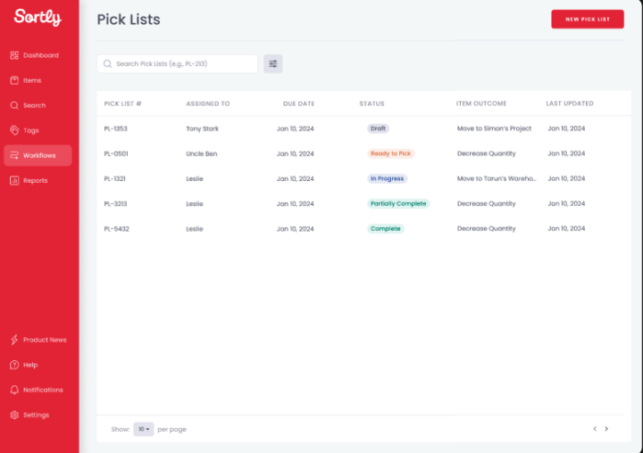 New Feature Alert: Pick Lists | Sortly